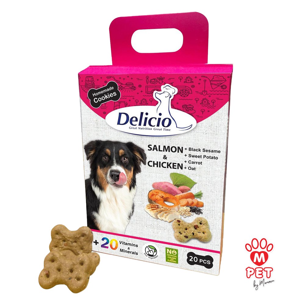 Manoon Pets Shop - Delicio Cookies Salmon&Chicken 20pcs./box
