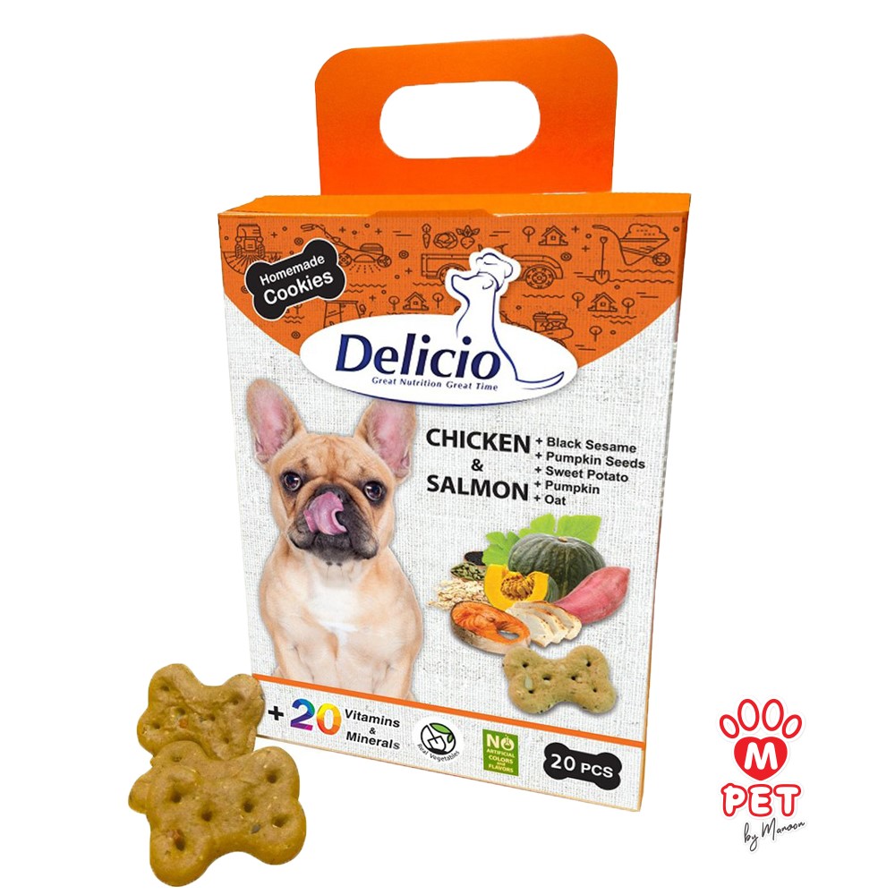 Manoon Pets Shop - Delicio Cookies Chicken&Salmon 20pcs./box