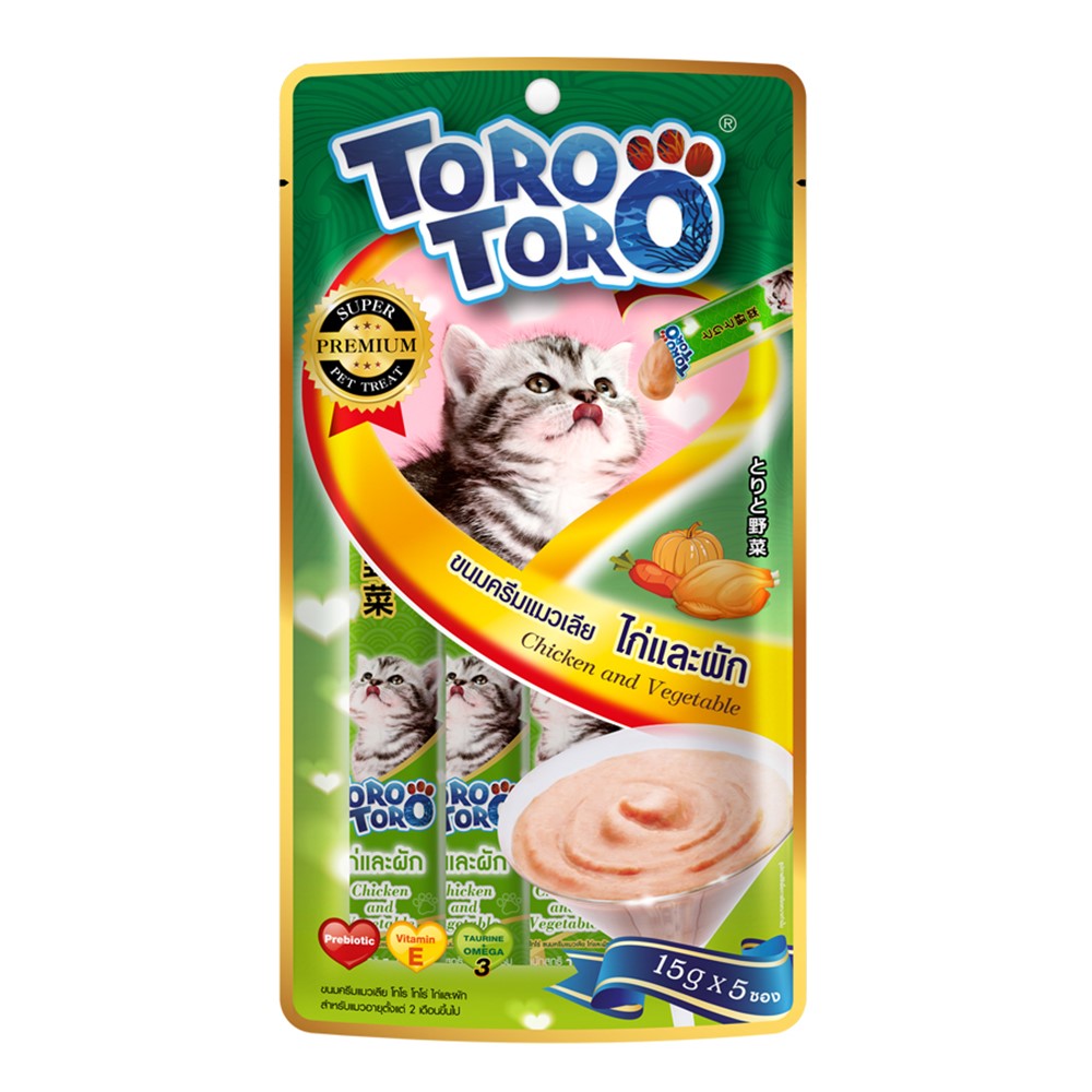 Manoon Pets Shop - Toro Toro Liquid Snack Chicken&Vegetable 5 pcs.