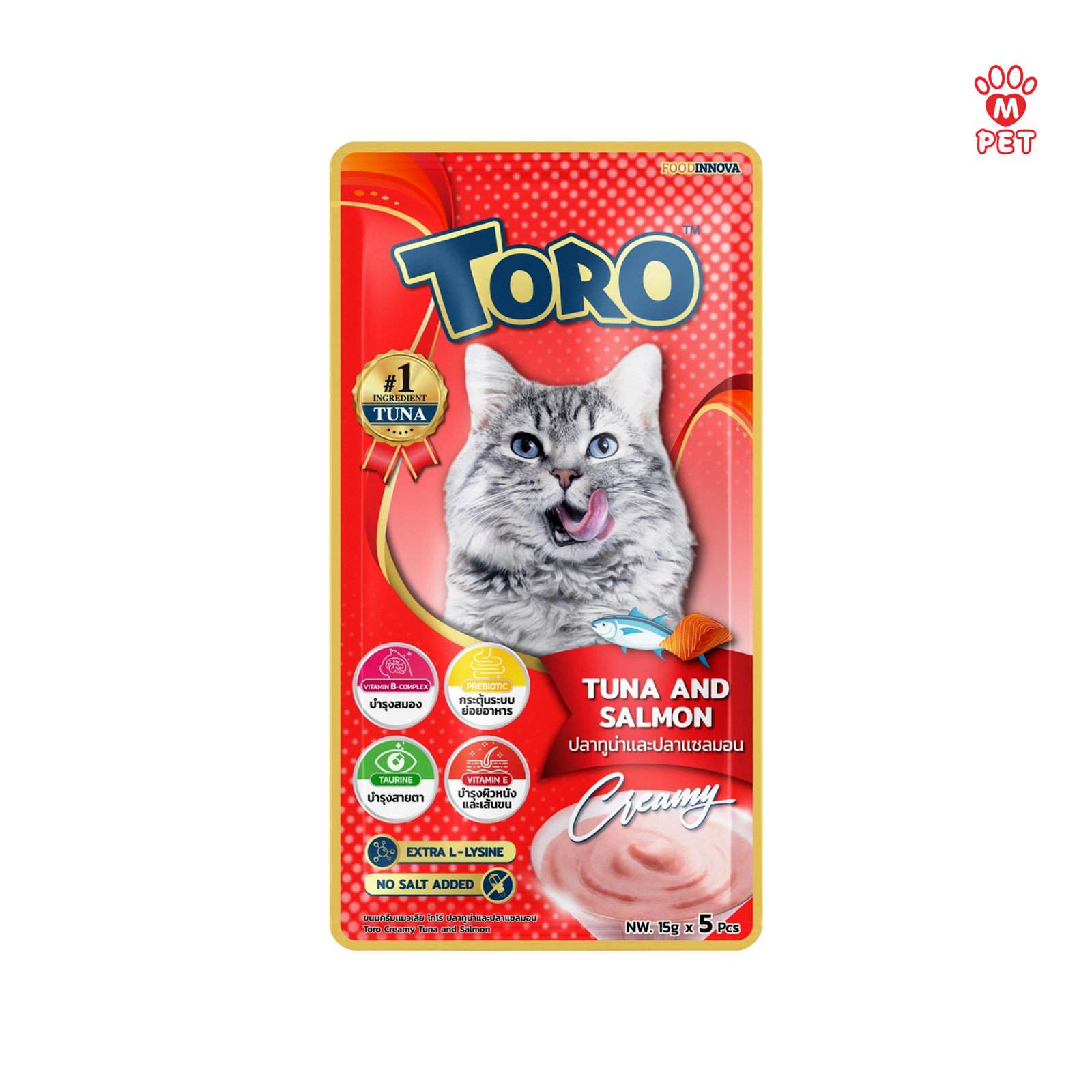 Manoon Pets Shop - Toro Toro Liquid Snack Tuna&Salmon 5 pcs.