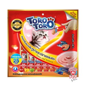 Manoon Pets Shop - Toro Toro Liquid Snack Tuna&Salmon 15g. x 25 pcs.