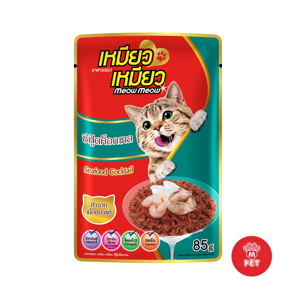Manoon Pets Shop - Meow Meow Cat Food Seafood Cocktail 85 g.
